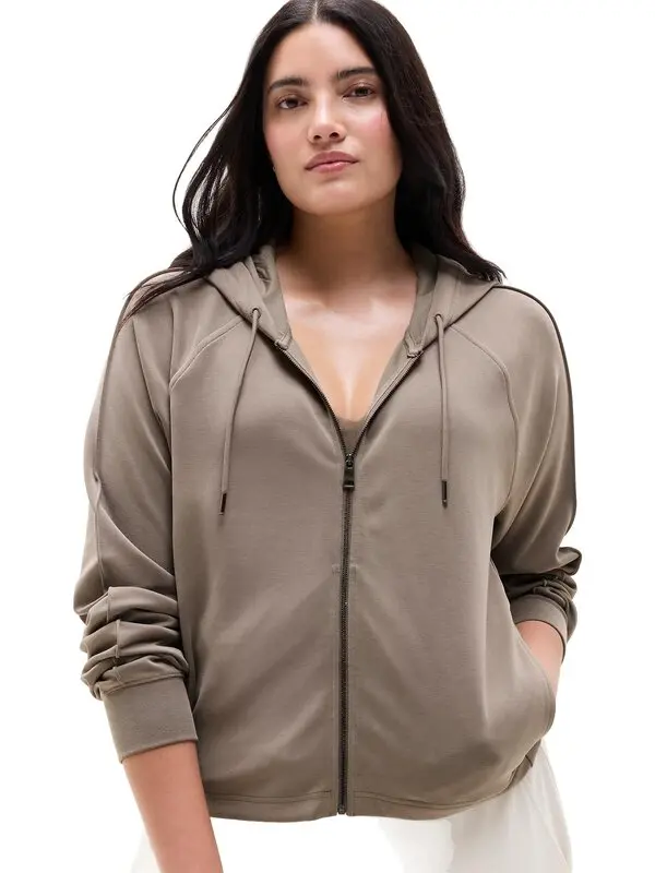 Athleta Seasoft Full Zip Hoodie - Umber