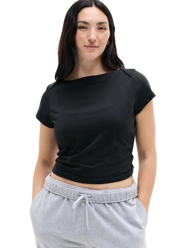 Athleta Foundation Cap Sleeve Tee - Black