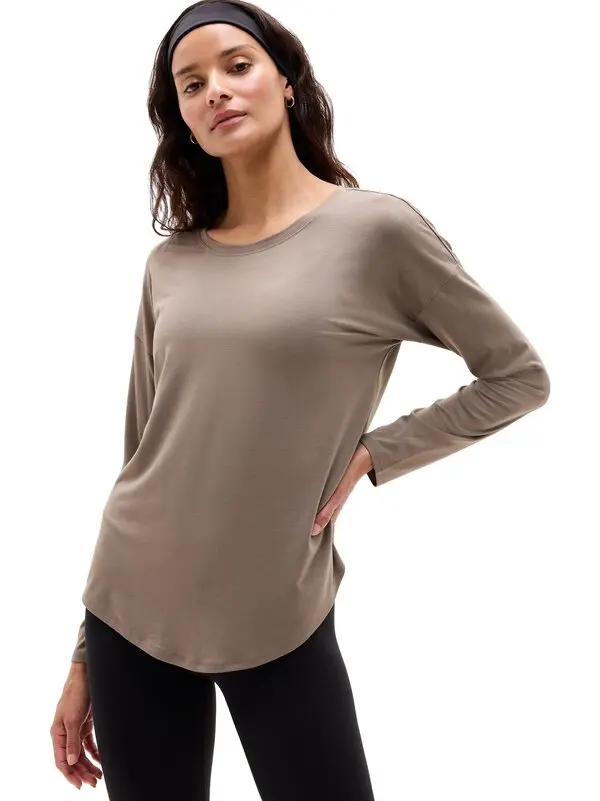 Athleta Move With Ease Long Sleeve Top - Umber