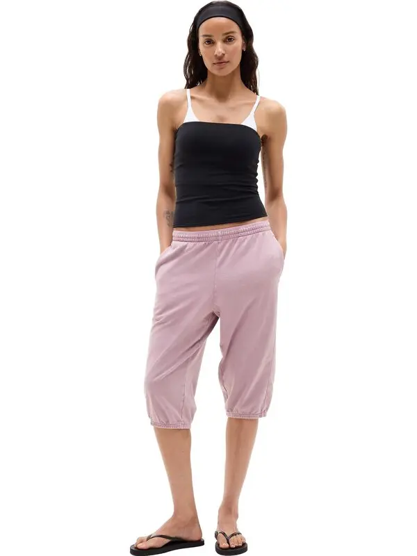 Athleta Airy Cotton Terry Snow Wash Capri - Blush
