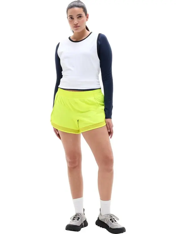 Athleta Mesh Racer Run Mid Rise 4" Short - Flash