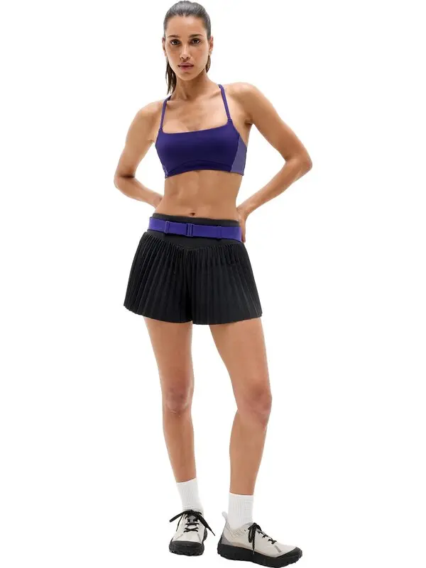 Athleta Featherweight Plissé Run Short - Black