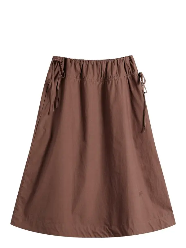 DAMSON MADDER Caspia Volume Midi Skirt - Choc