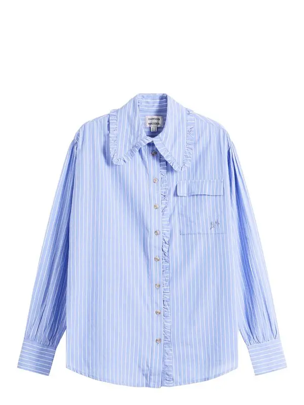 DAMSON MADDER Kendall Ruffle Shirt - Blue