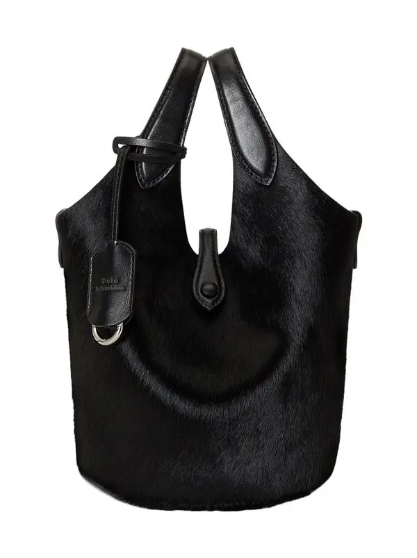 Ralph Lauren Polo Play Haircalf Tote & Crossbody - Black