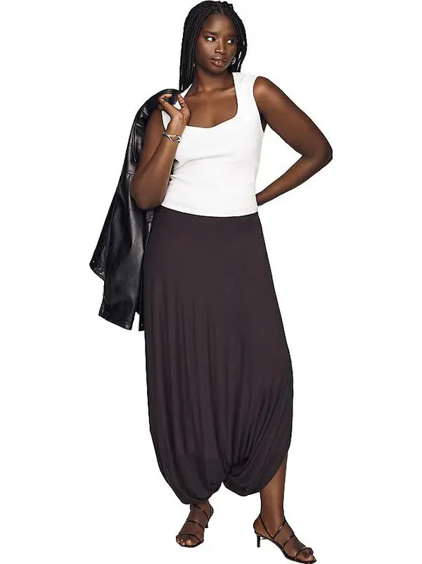 Anthropologie Knit Draped Midi Skirt - Black