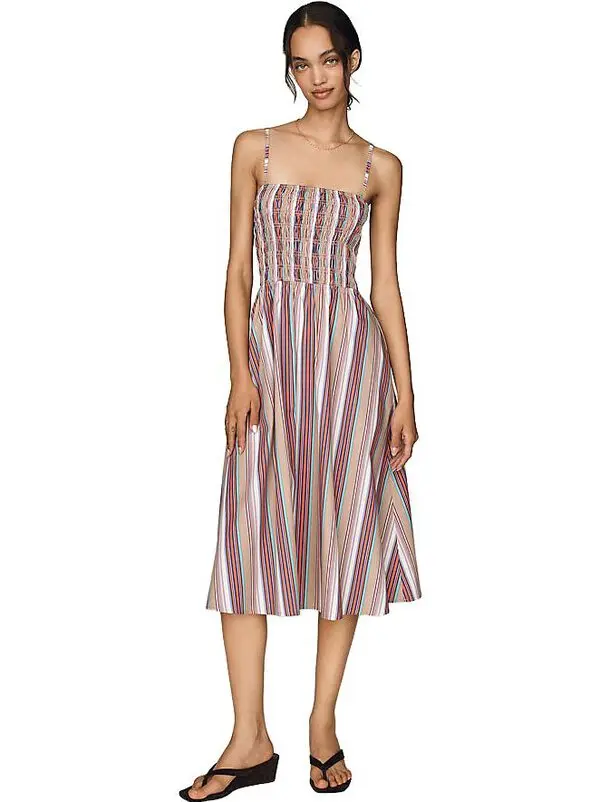 RAISONNEL Cotton Smocked A-line Midi Dress - Multi