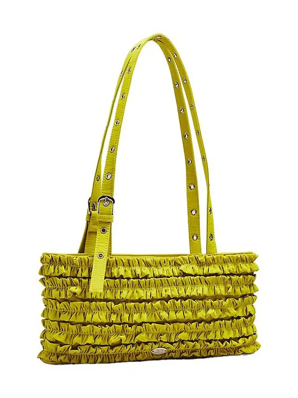 DAMSON MADDER Sophia Ruffle Bag - Light Green