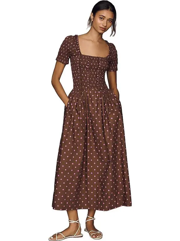 DAMSON MADDER Raphaela Cotton Midi Dress - Spot