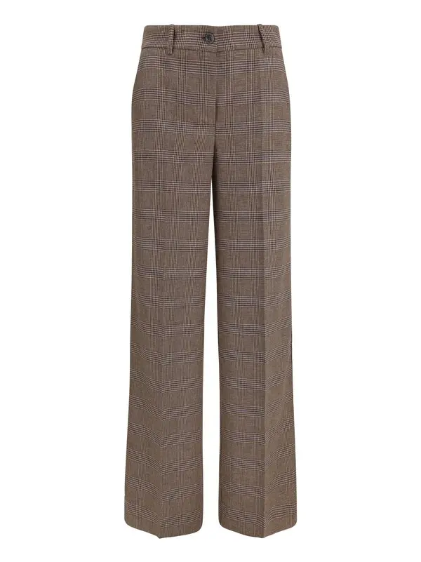 P.a.r.o.s.h Wide Leg Palazzo Pants With Pressed Crease - Brown
