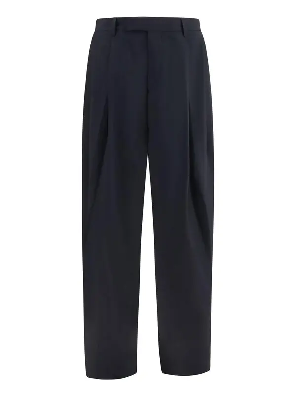 Giorgio Armani Virgin Wool Tailored Pants - Blue