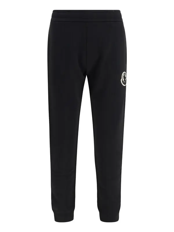 Moncler Tracksuit Pants With Drawstring And Logo - Black