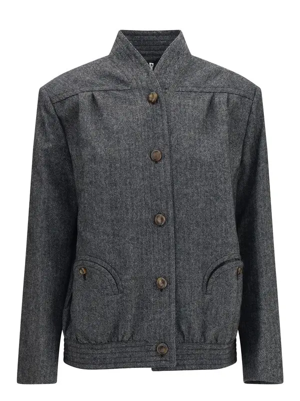 BLAZÉ MILANO Blazè Milano Coiba Herringbone Wool Blend Jacket - Gray