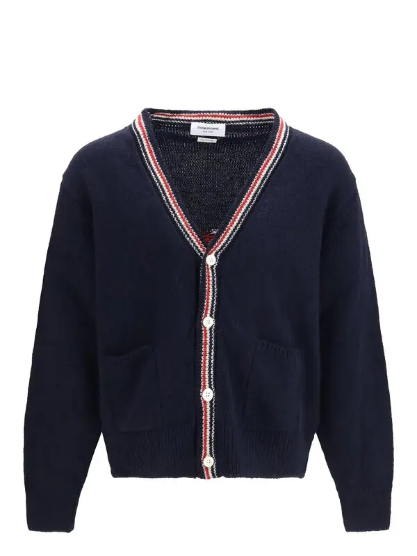 Thom Browne Hector Donegal Yarn Cardigan - Blue