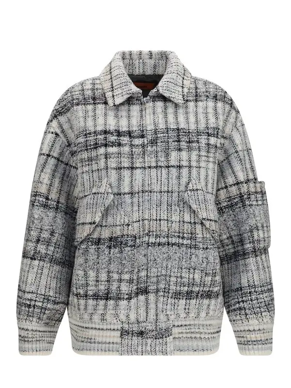 Missoni Oversized Check Wool-blend Bomber Jacket - Multicolor