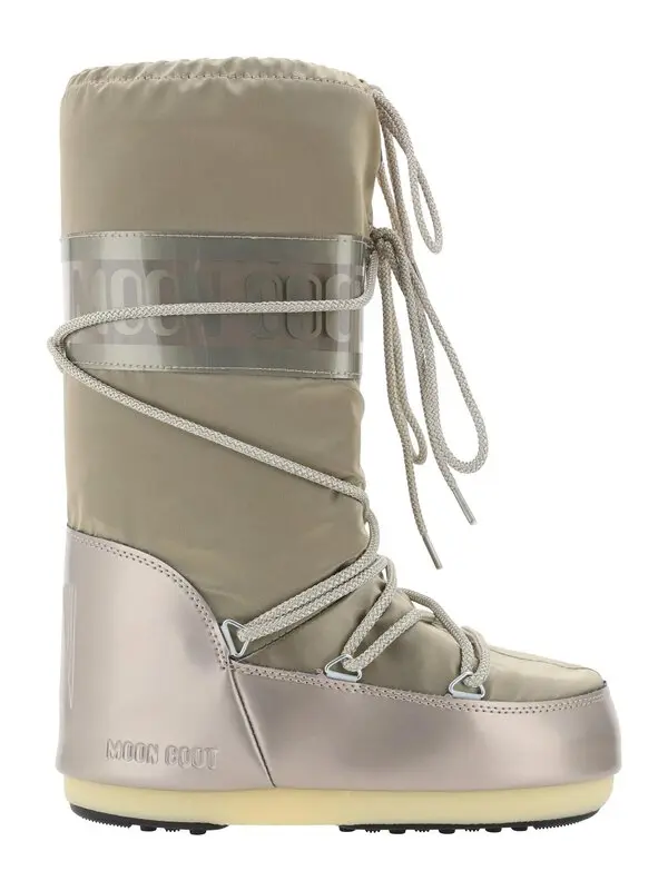 Moon Boot Icon Glance Knee-high Lace-up Boots - Cream