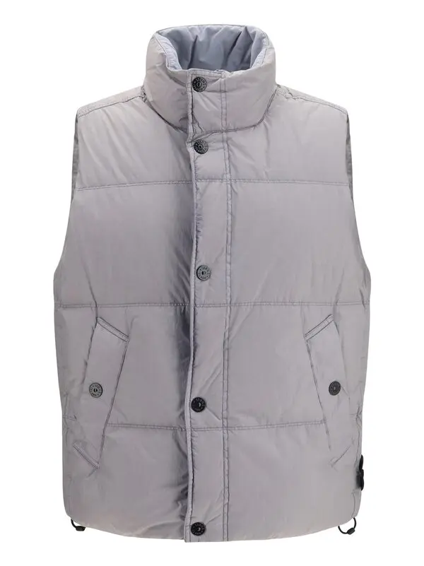 Stone Island Crinkle Reps Ny Padded Vest - Gray