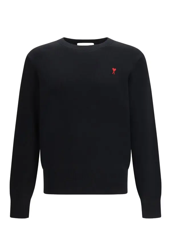 AMI Paris De Coeur Crew Neck Pullover - Black