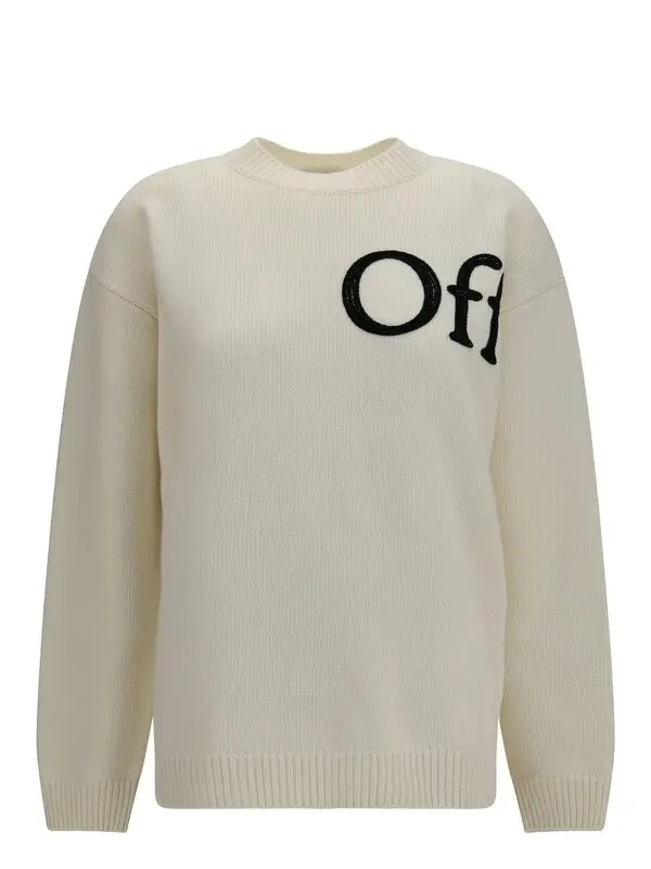 Off-White Bookish Shared" Graphic Logo Crewneck Sweater - Multicolor