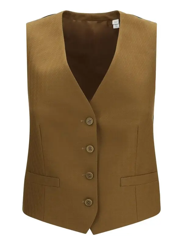 Burberry Textured Wool And Mohair Sleeveless Vest - Brown
