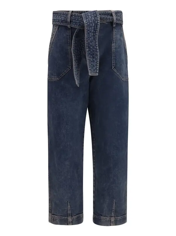 Giorgio Armani Wide-leg Jeans With Belt - Blue