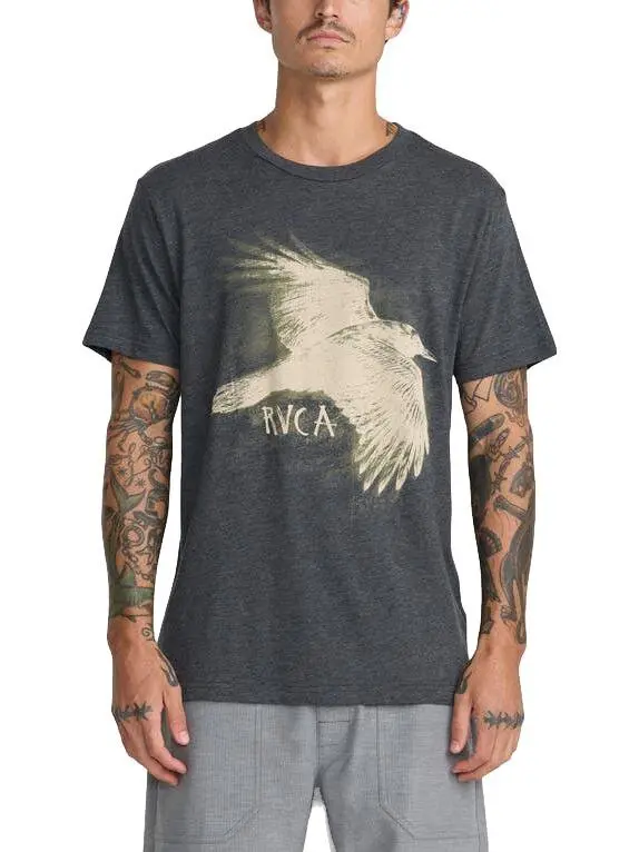 Rvca Horton Raven Graphic T-shirt - Black