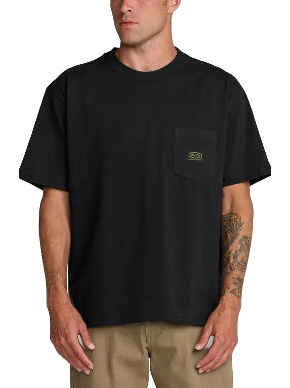 Rvca Americana Pocket Label Cotton T-shirt - Black