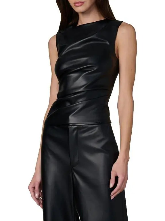 Joe's Jeans The Meg Faux Leather Sleeveless Top - Black