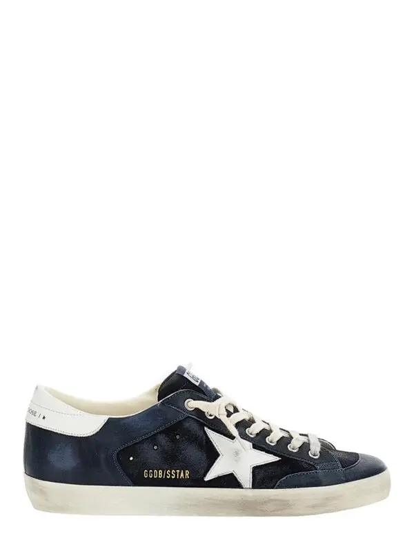 GOLDEN GOOSE Super Star Sneakers With Distressed Finish - Blu