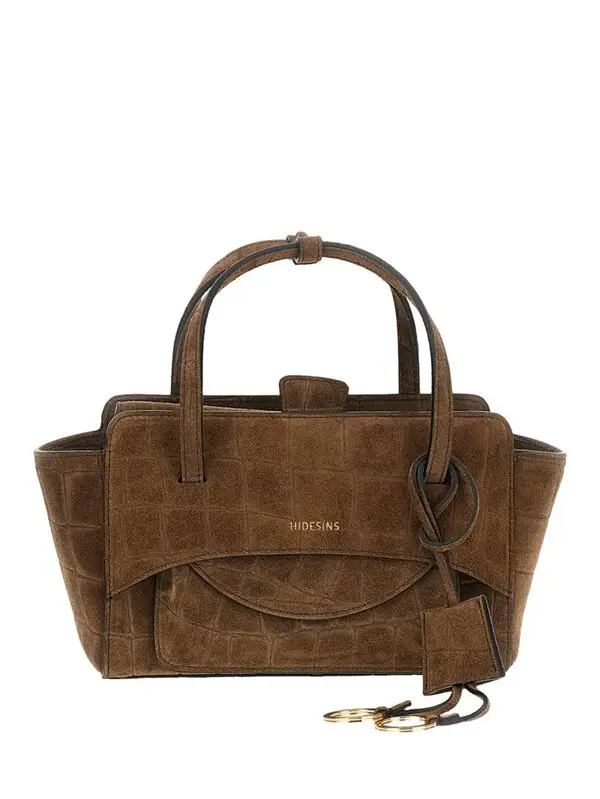 HIDESINS Suede Flap Crossbody Bag - Brown