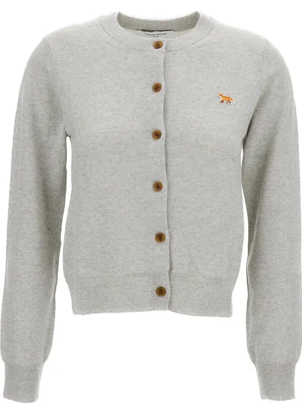 Maison Kitsuné Baby Fox Merino Wool Cardigan - Grey