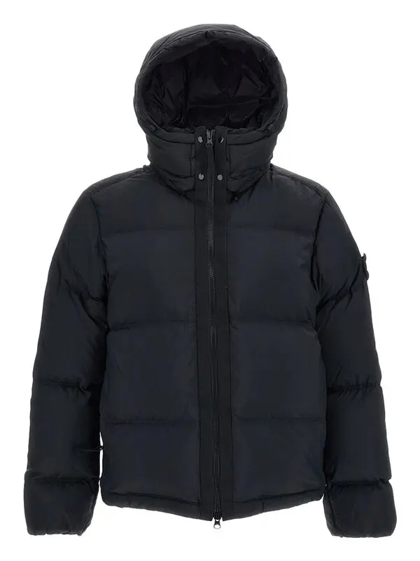 Stone Island Matte Ripstop Down Puffer Cordura Jacket - Nero