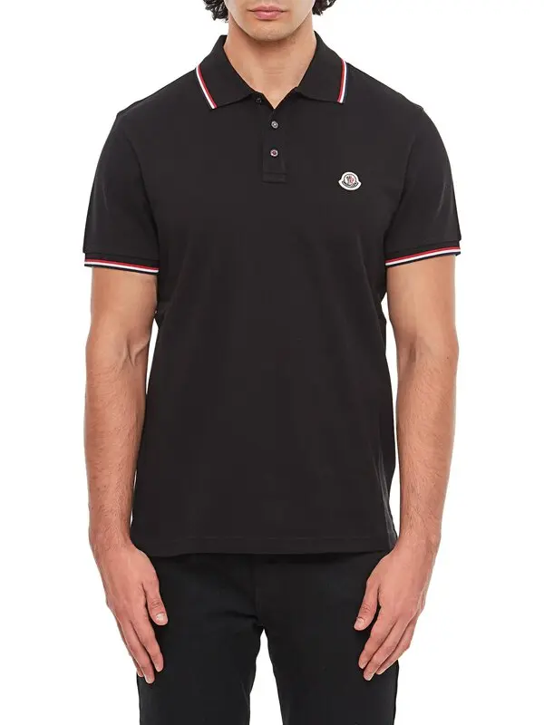 Moncler Cotton Polo Shirt - Black