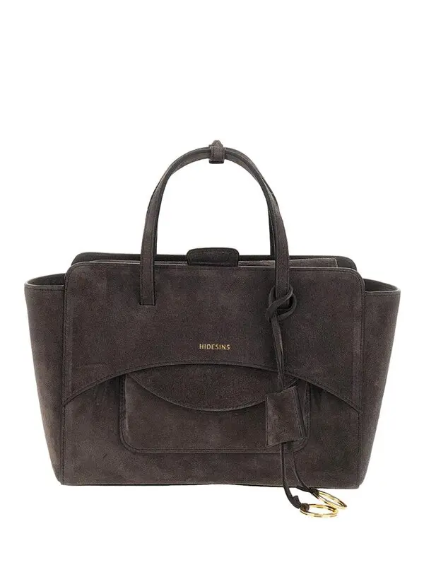HIDESINS Suede Flap Crossbody Bag - Grey