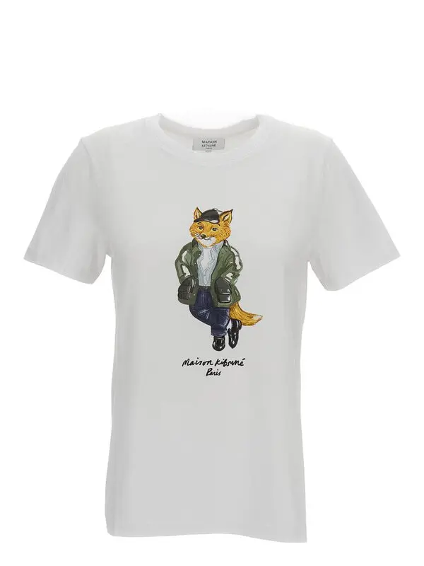 Maison Kitsuné Weekend Fox Print T-shirt - Bianco