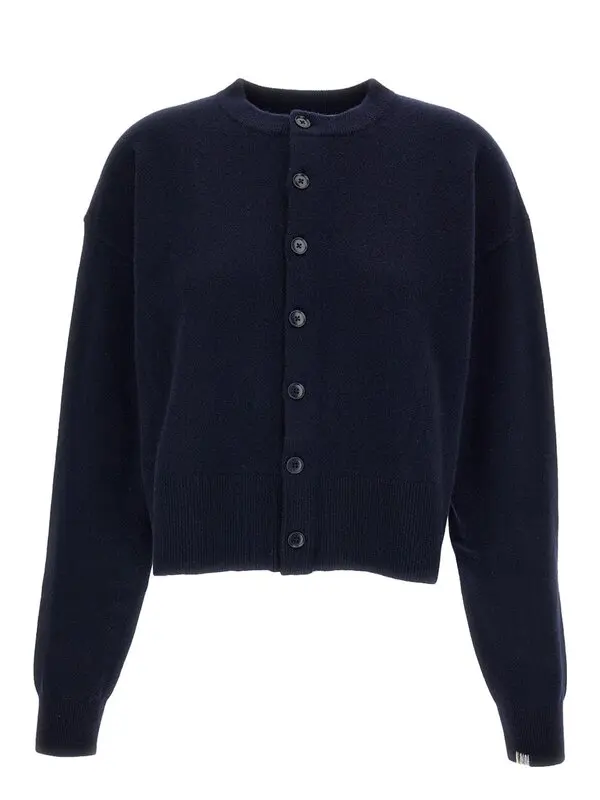 Extreme Cashmere N.170 Cardigan Chou Crew Neck, Long Sleeve - Blu
