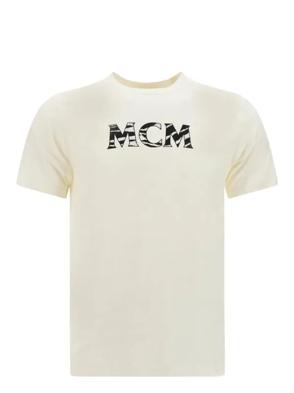 Mcm Logo Print Crewneck T-shirt - White