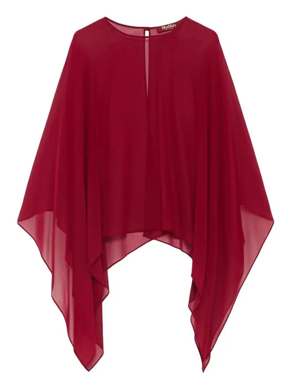 Max Mara Round Neck Shawl With Openwork Detail - Red