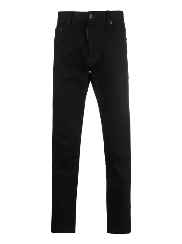 Dsquared2 Logo Patch Slim-fit Jeans - Black