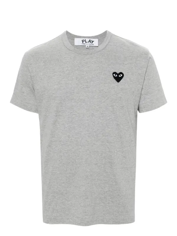 Comme Des Garçons Heart Emblem Short Sleeve T-shirt - Gray
