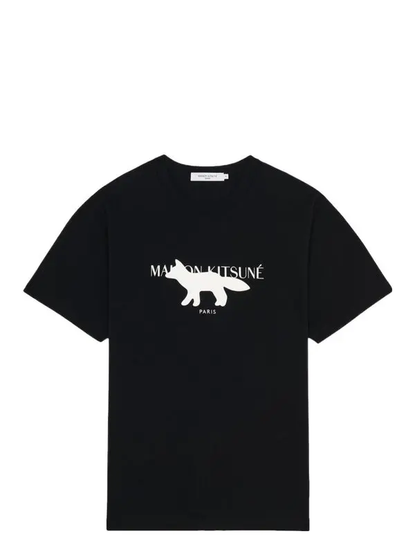 Maison Kitsuné Profile Logo-print T-shirt - Black
