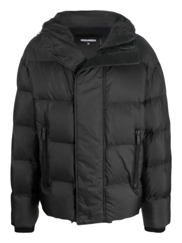 Dsquared2 Long Sleeved Hooded Padded Jacket - Black