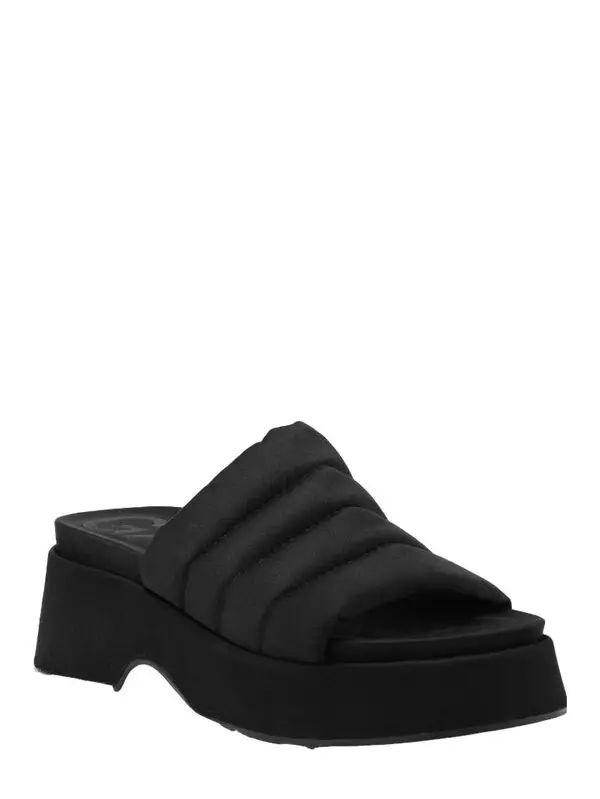 GANNI Quilted Platform Mules - Black