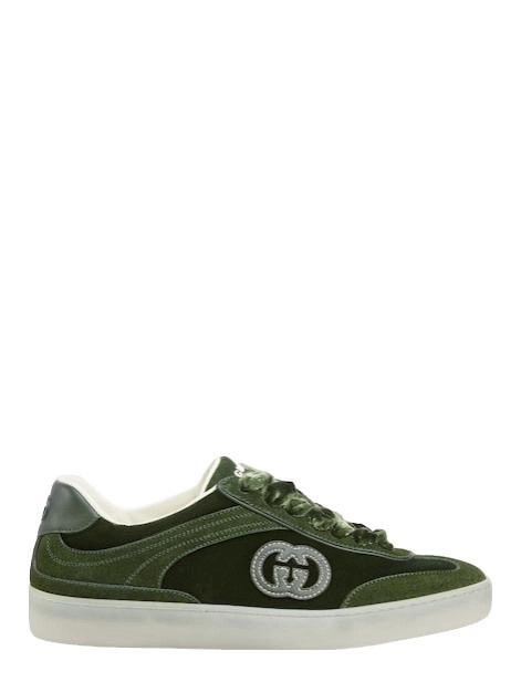 Gucci Gg Nylon Insert Interlocking G Sneakers - Deep Green