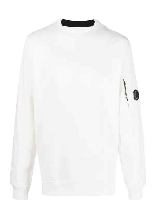 C.P. COMPANY Lens Detailed Cotton Jumper - White