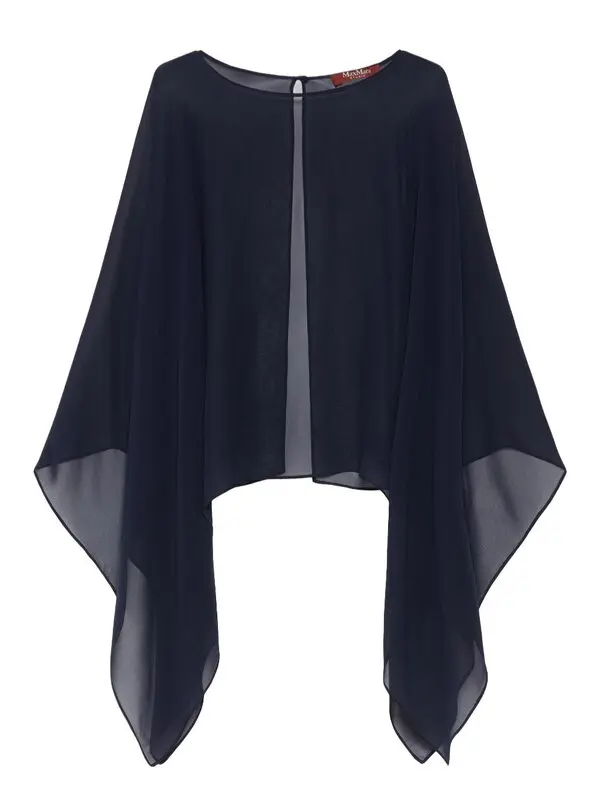 Max Mara Round Neck Shawl With Back Cutout Detail - Black