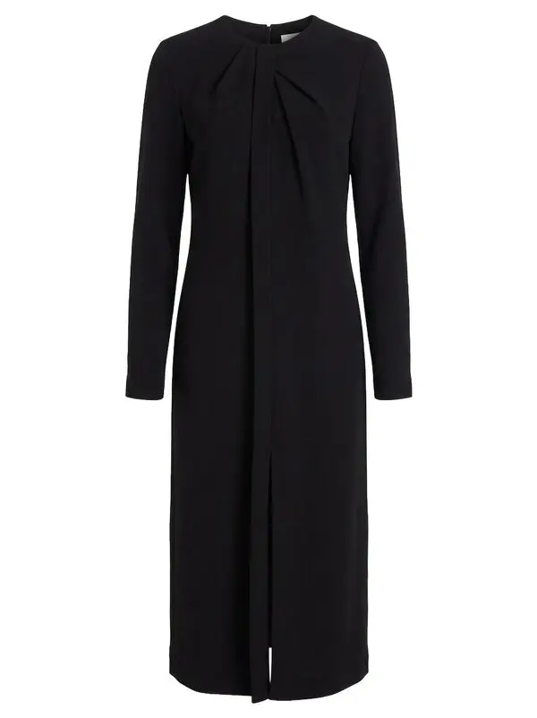 Gucci Split Twisted Maxi Dress With Long Sleeves - Black