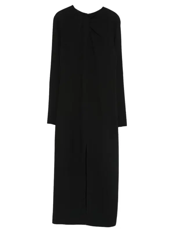 Gucci Split Twisted Maxi Dress With Long Sleeves - Black