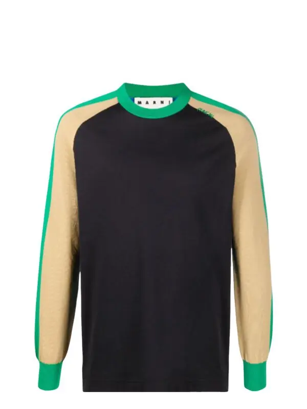 Marni Colour-block Cotton Sweatshirt - Black