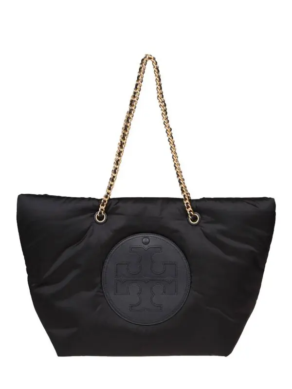Tory Burch Logo Patch Padded Tote Bag - Black